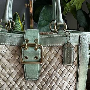 Coach | Bags | Coach Raffia Satchel Shoulder Bag | Poshmark